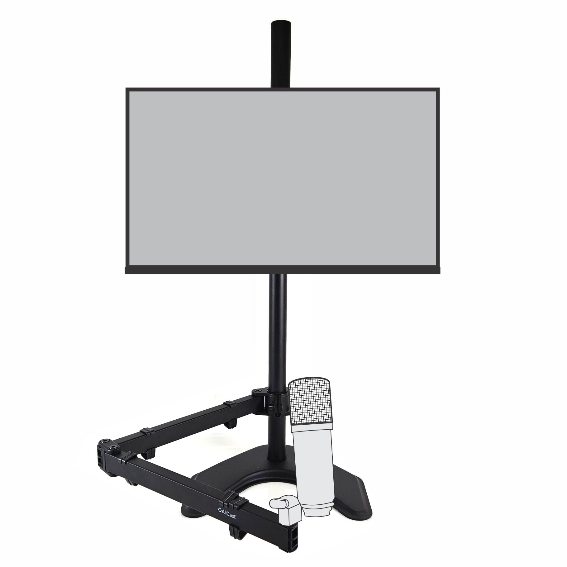 ALLCAST Combination Monitor Stand with built-in Microphone Boom Arm ...