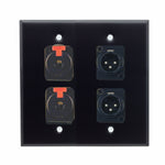 Dual Gang Stainless Steel Wall Plates with Two XLR Male/Two TRS Female ...