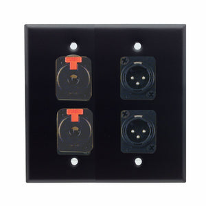 Dual Gang Stainless Steel Wall Plates with Two XLR Male/Two TRS Female ...