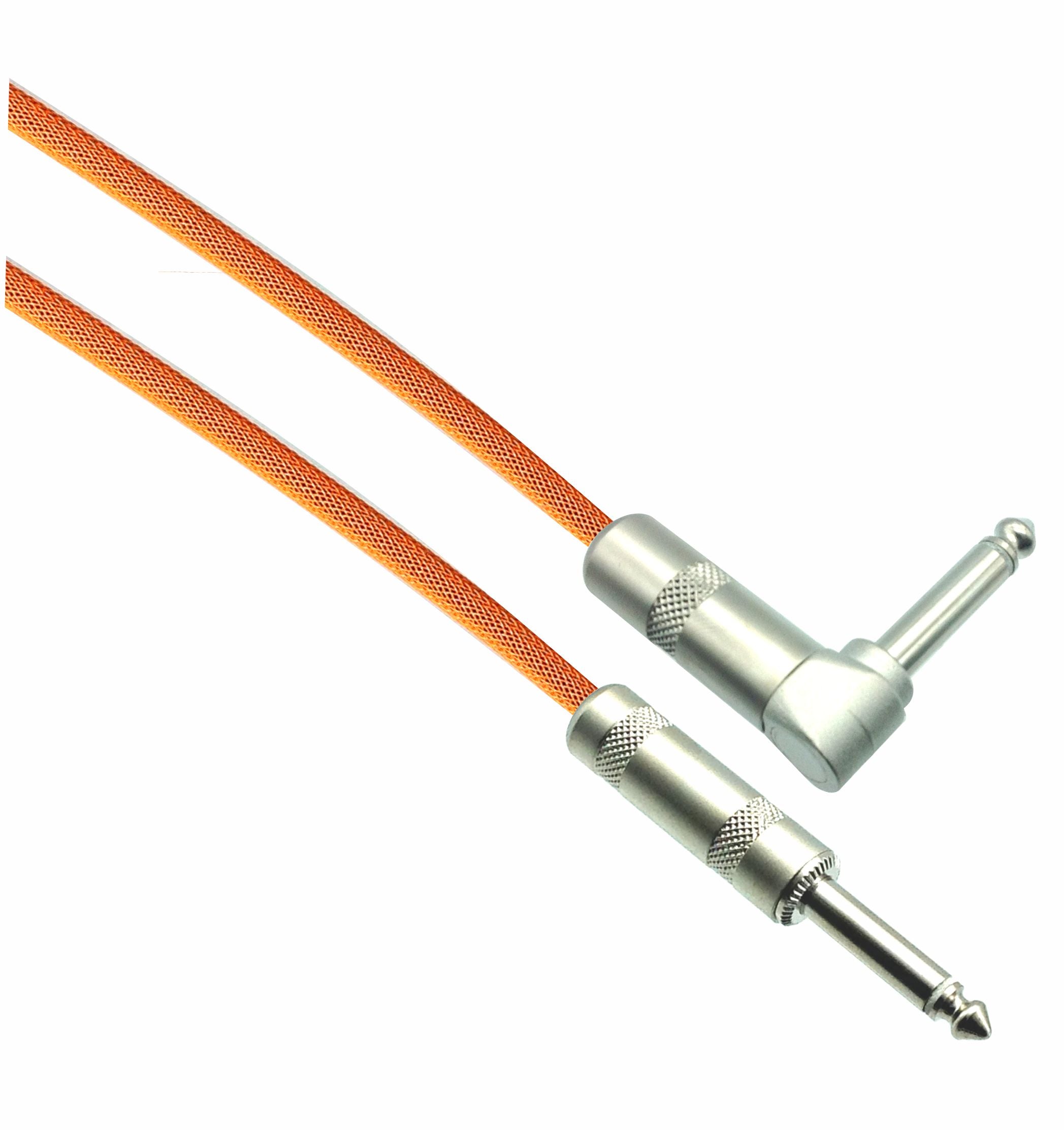 NEON ORANGE Designer Series Guitar Cables Straight to Right Angle ...