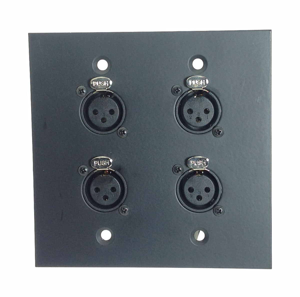 Dual Gang Wall Plate with 4 XLR Female Front / 1 Shielded RJ45 Rear ...