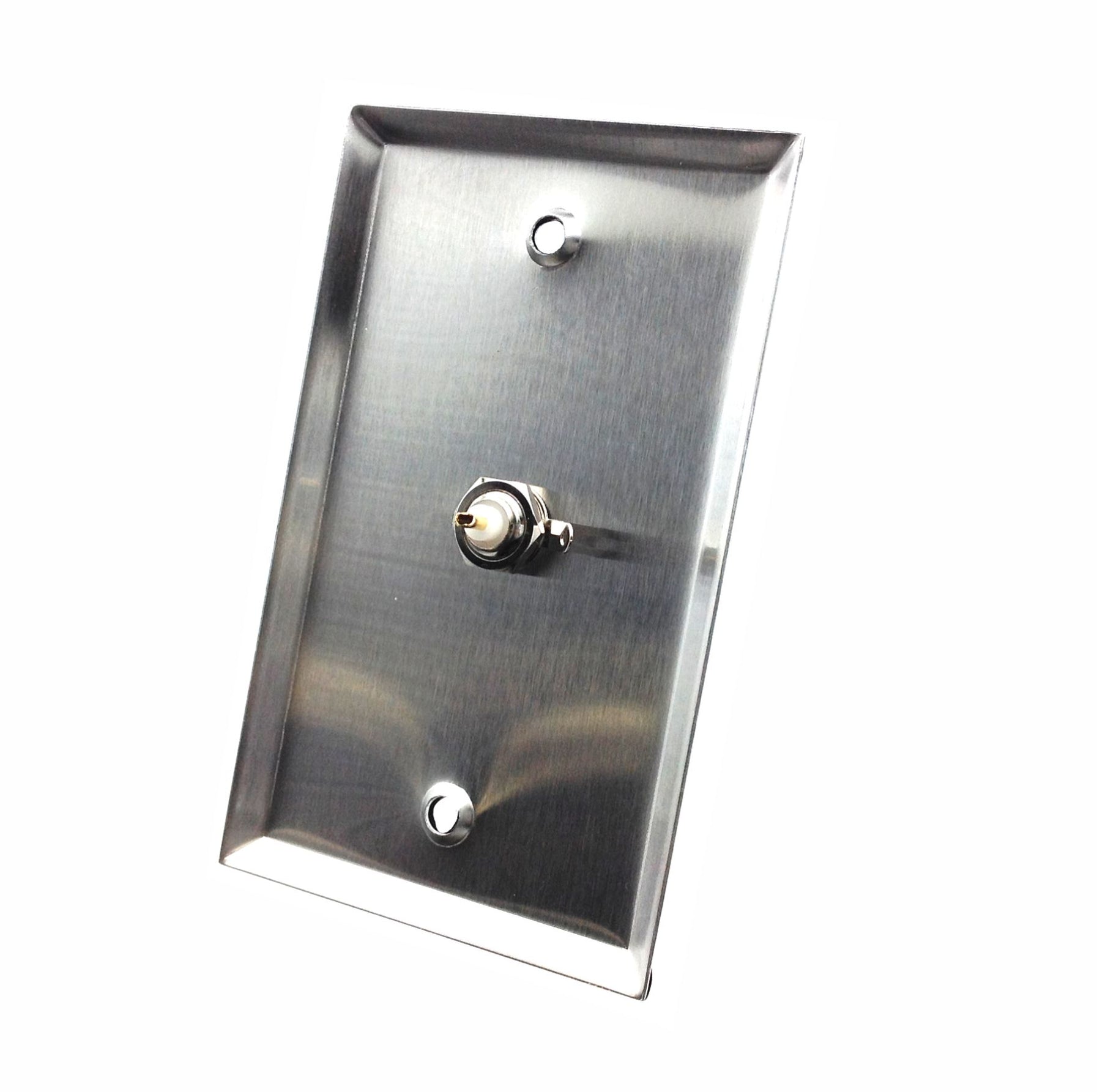 AMERICAN RECORDER Single Gang, Stainless Steel Wall Plate with BNC Fem ...